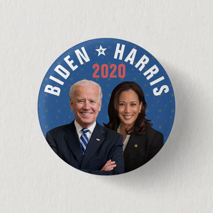 Joe Biden Kamala Harris President Vice 2020 Photos Button | Zazzle
