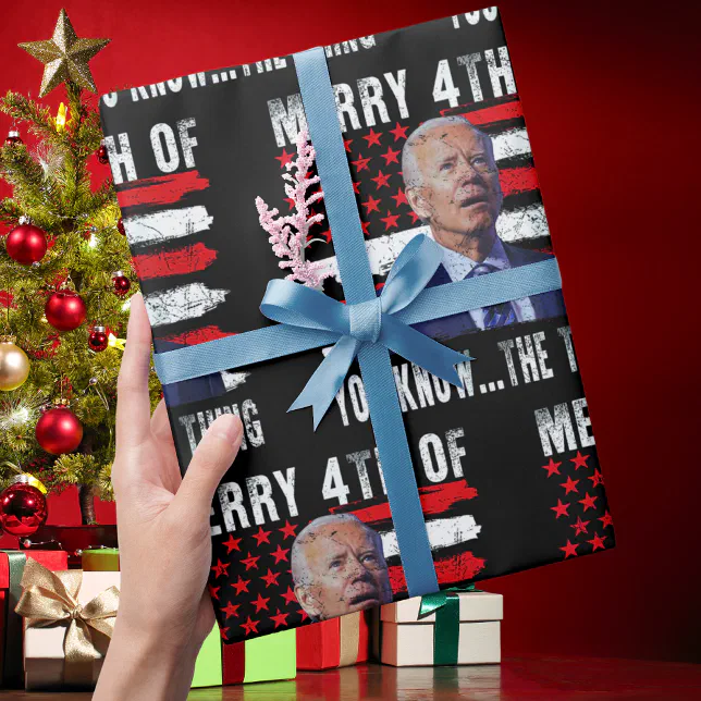 Joe Biden Merry 4th of You Know...The Thing Wrapping Paper | Zazzle