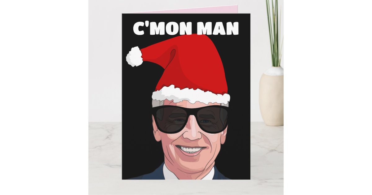 JOE BIDEN WEARING SANTA HAT BIG CHRISTMAS CARDS | Zazzle