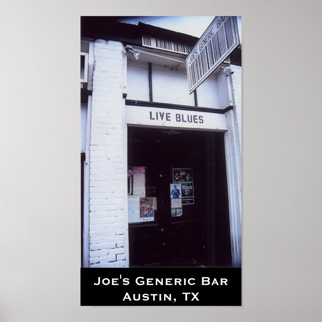 Joe's Generic Bar poster | Zazzle