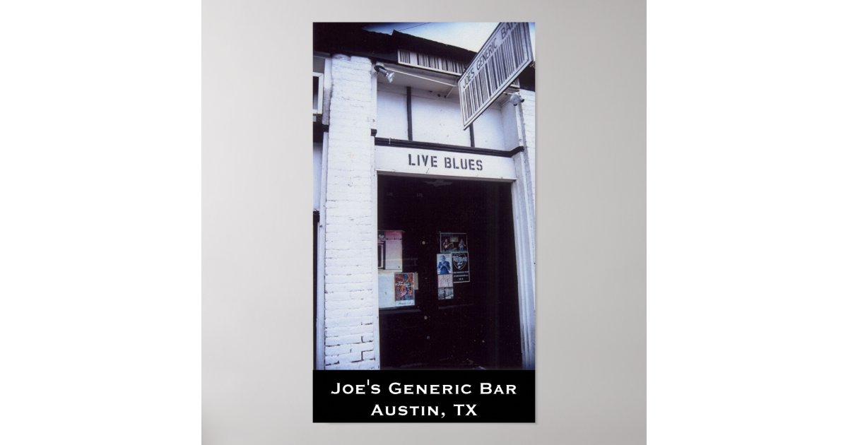 Joe's Generic Bar poster | Zazzle