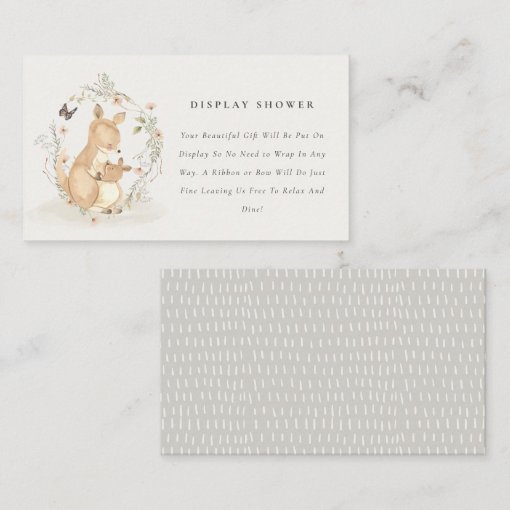 Joey Mama Kangaroo Floral Display Baby Shower Enclosure Card | Zazzle