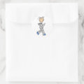 Jogging Stick Figure Classic Round Sticker | Zazzle