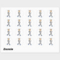 Jogging Stick Figure Classic Round Sticker | Zazzle