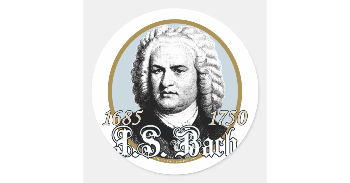 Johann Sebastian Bach Classic Round Sticker | Zazzle