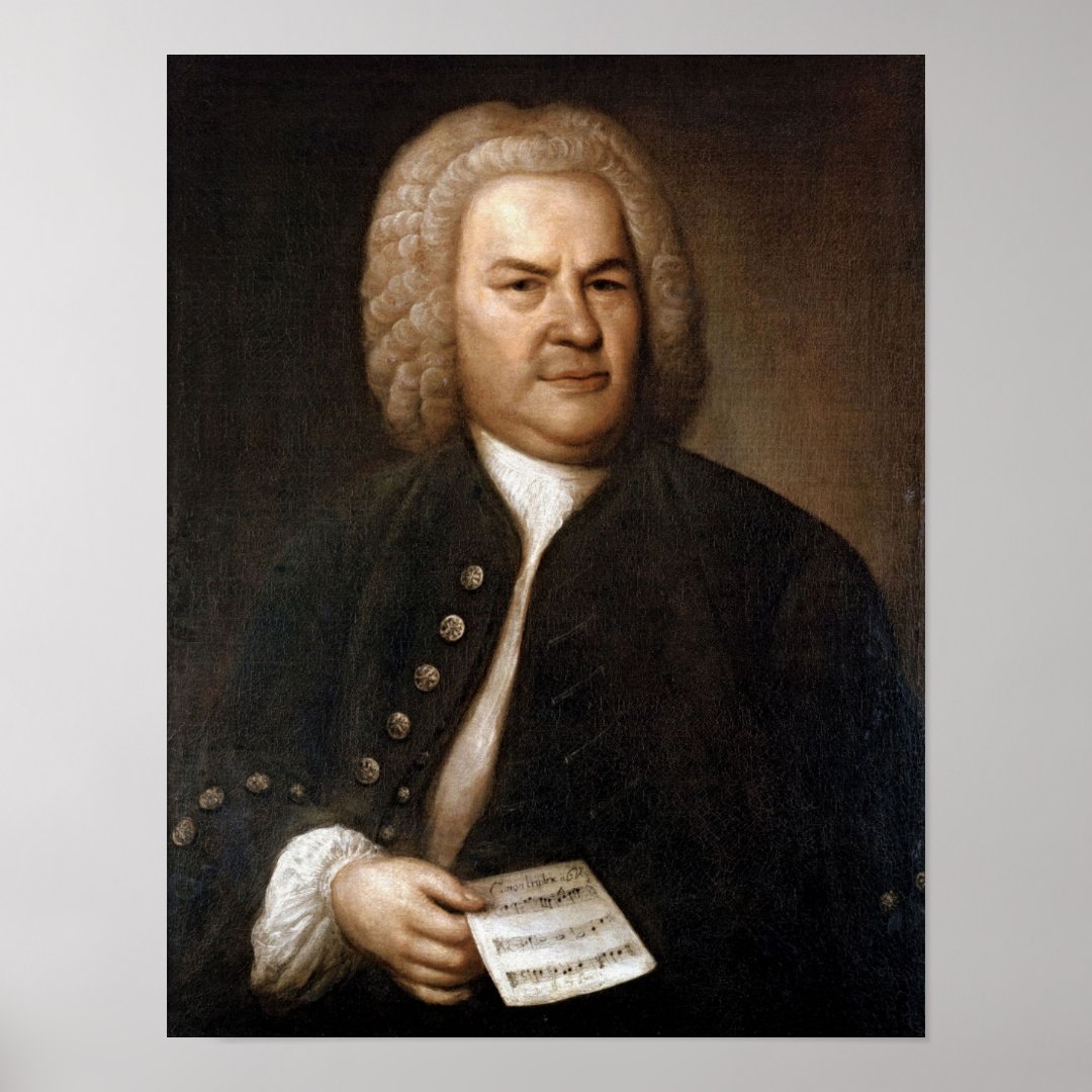 Johann Sebastian Bach Portrait Poster | Zazzle