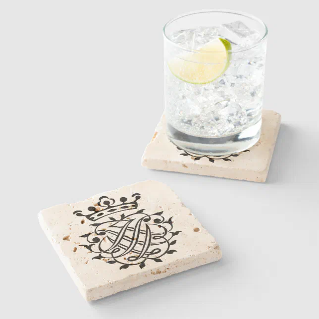 Johann Sebastian Bach Seal Crest Monogram Insignia Stone Coaster | Zazzle