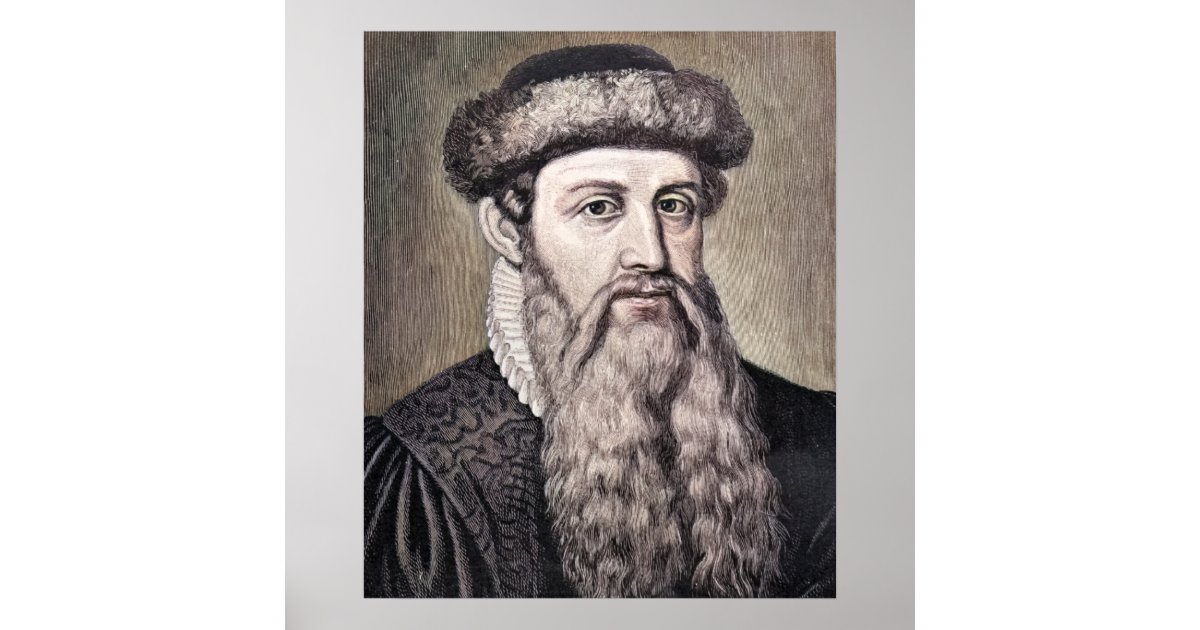 Johannes Gutenberg – Inventor Poster | Zazzle