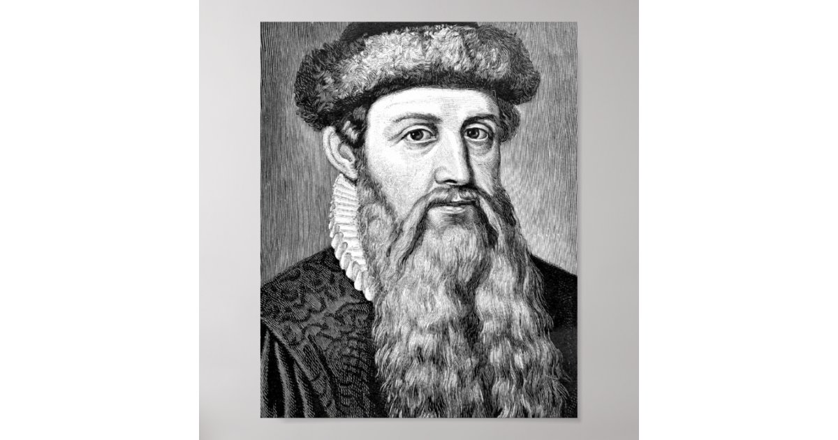Johannes Gutenberg Portrait Poster | Zazzle