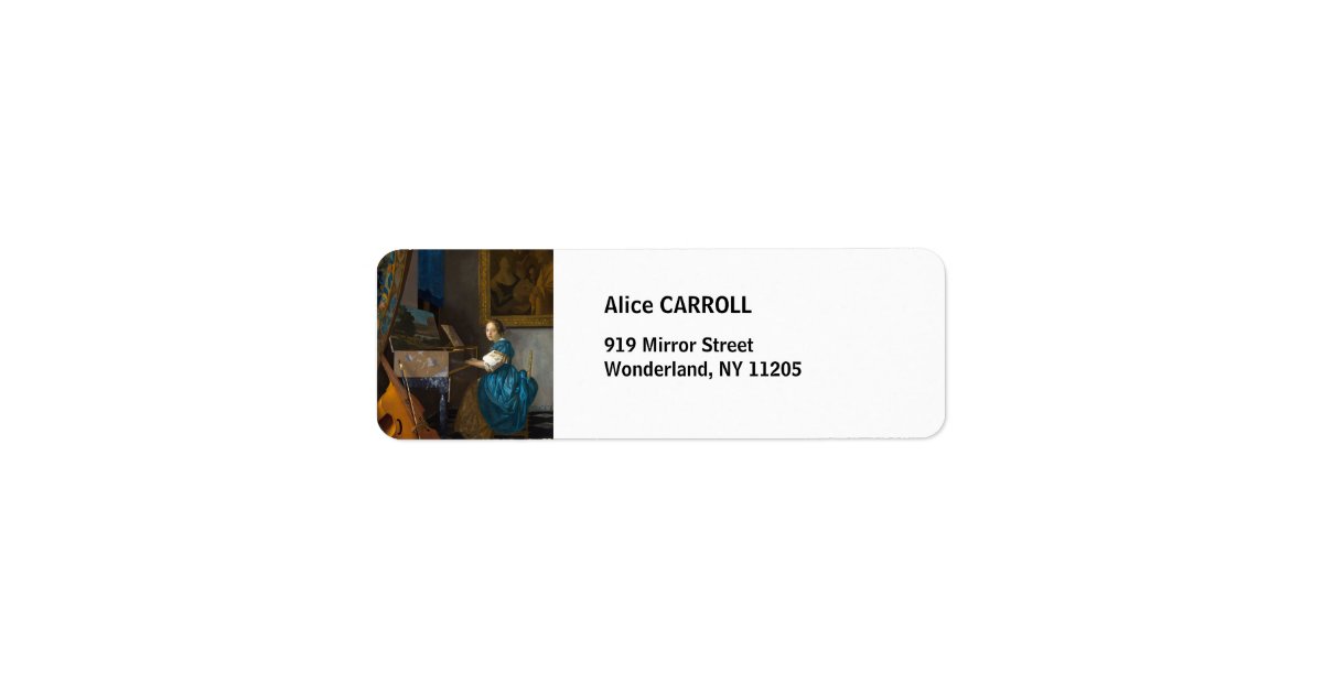 Johannes Vermeer - Lady Seated at a Virginal Label | Zazzle
