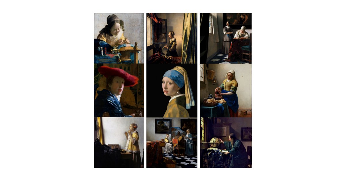 Johannes Vermeer - Masterpieces Grid Triptych | Zazzle