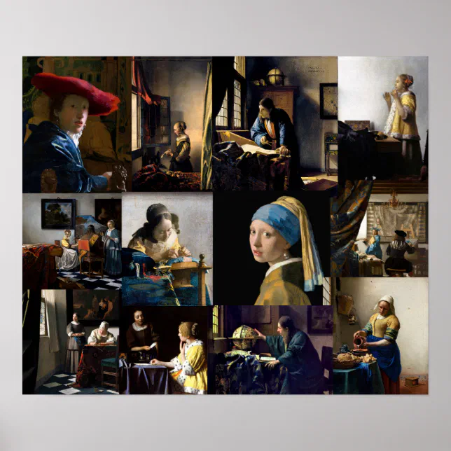 Johannes Vermeer - Masterpieces Patchwork Poster | Zazzle
