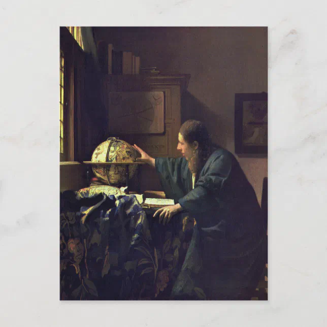 Johannes Vermeer - The Astronomer Painting Postcard | Zazzle