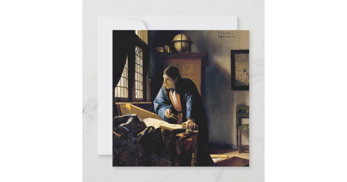 Johannes Vermeer - The Geographer Thank You Card | Zazzle