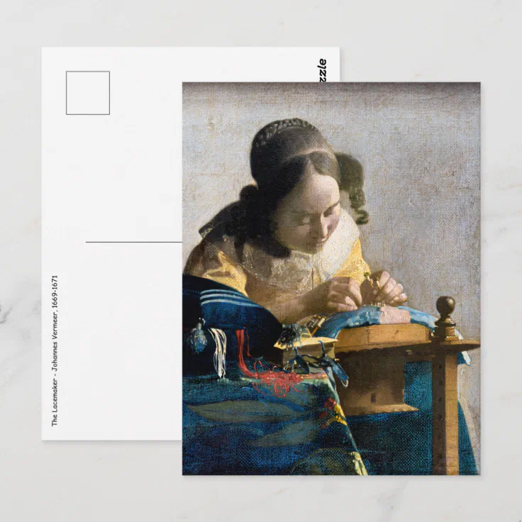 Johannes Vermeer - The Lacemaker Postcard | Zazzle