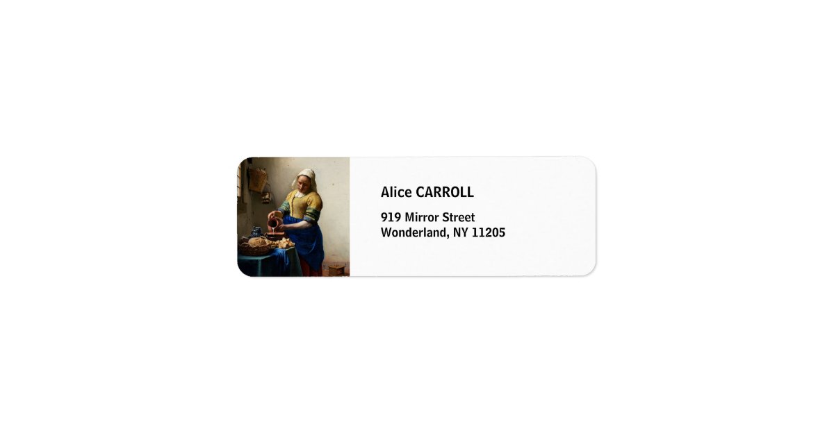 Johannes Vermeer - The Milkmaid Label | Zazzle