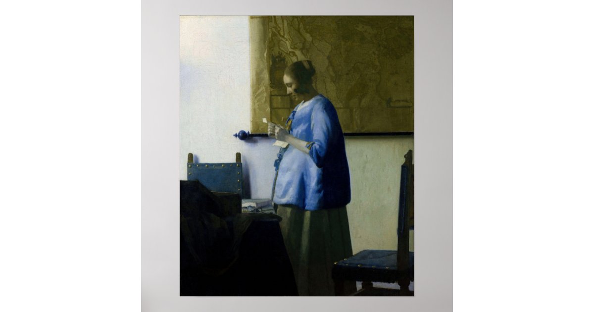 Johannes Vermeer - Woman in Blue Reading a Letter Poster | Zazzle