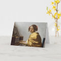 Johannes Vermeer - Young Woman Seated at Virginal Card | Zazzle