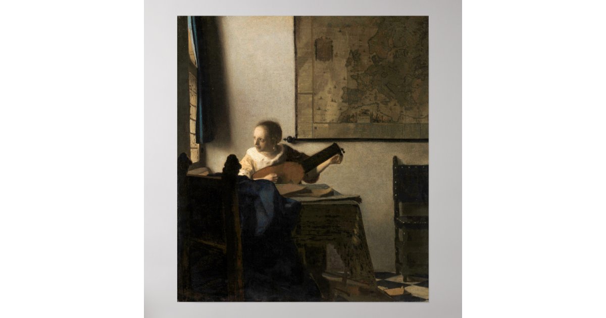 Johannes Vermeer - Young Woman with a Lute Poster | Zazzle