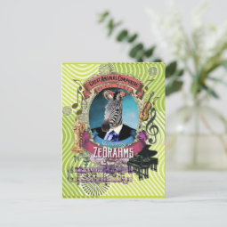 Johannes Zebrahms Zebra Animal Composer Brahms Postcard | Zazzle