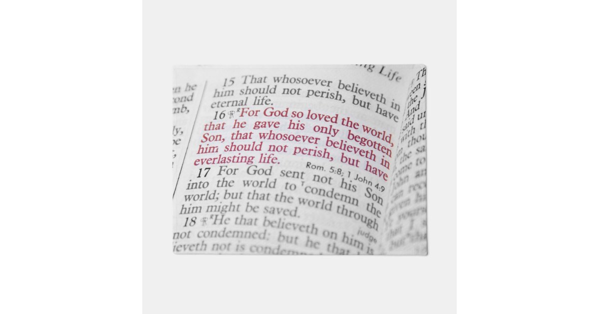 John 3:16 doormat | Zazzle