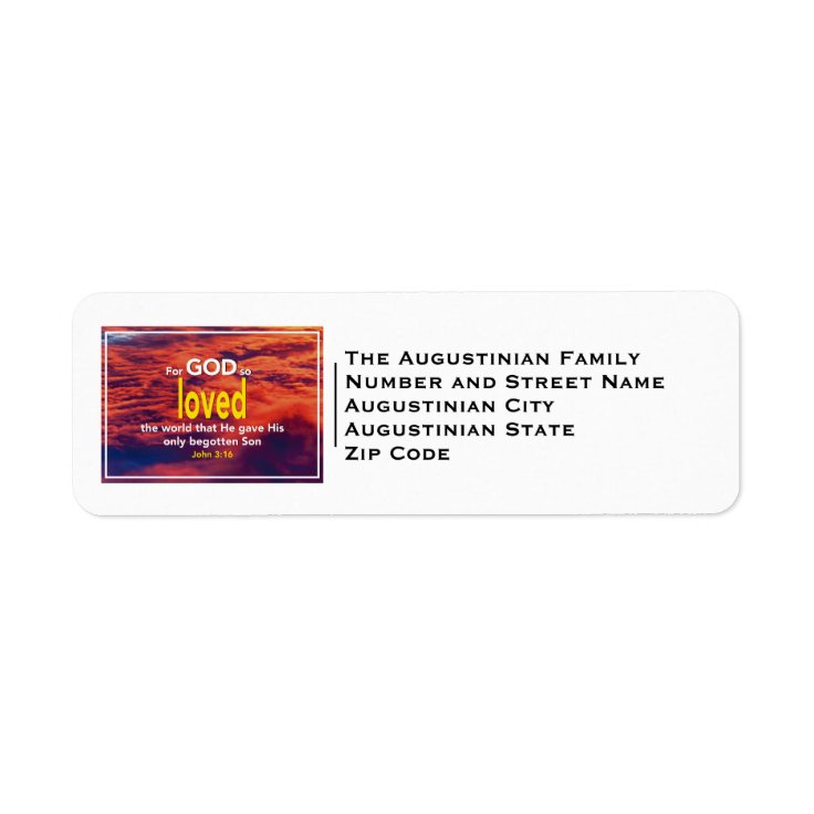 John 3:16 | FOR GOD SO LOVED | Christian Address Label | Zazzle