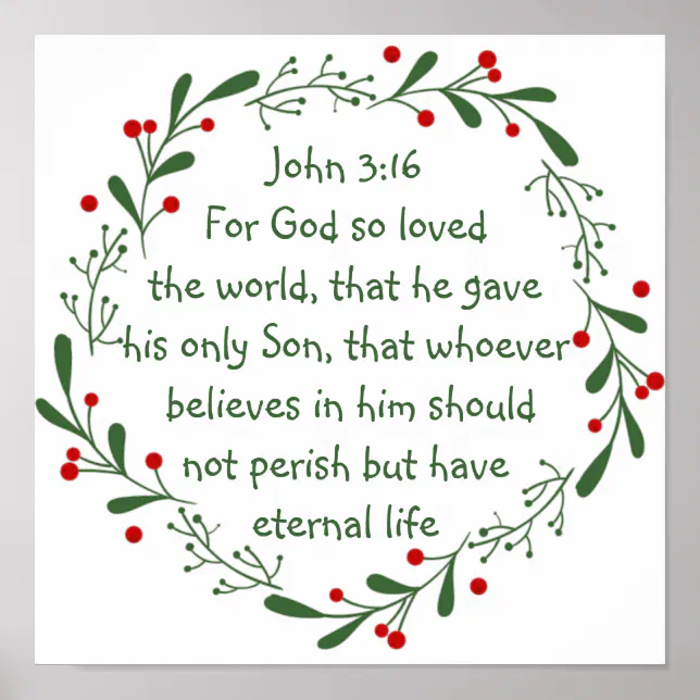John 3:16 For God so loved the world Christmas Poster | Zazzle