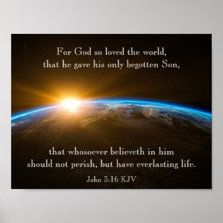 John 3:16 - for God so loved the world Poster | Zazzle