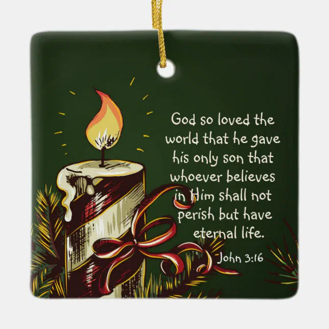 John 3:16 God so Loved the World, Christmas Ceramic Ornament | Zazzle