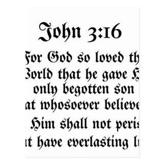 John 3 16 Postcards | Zazzle