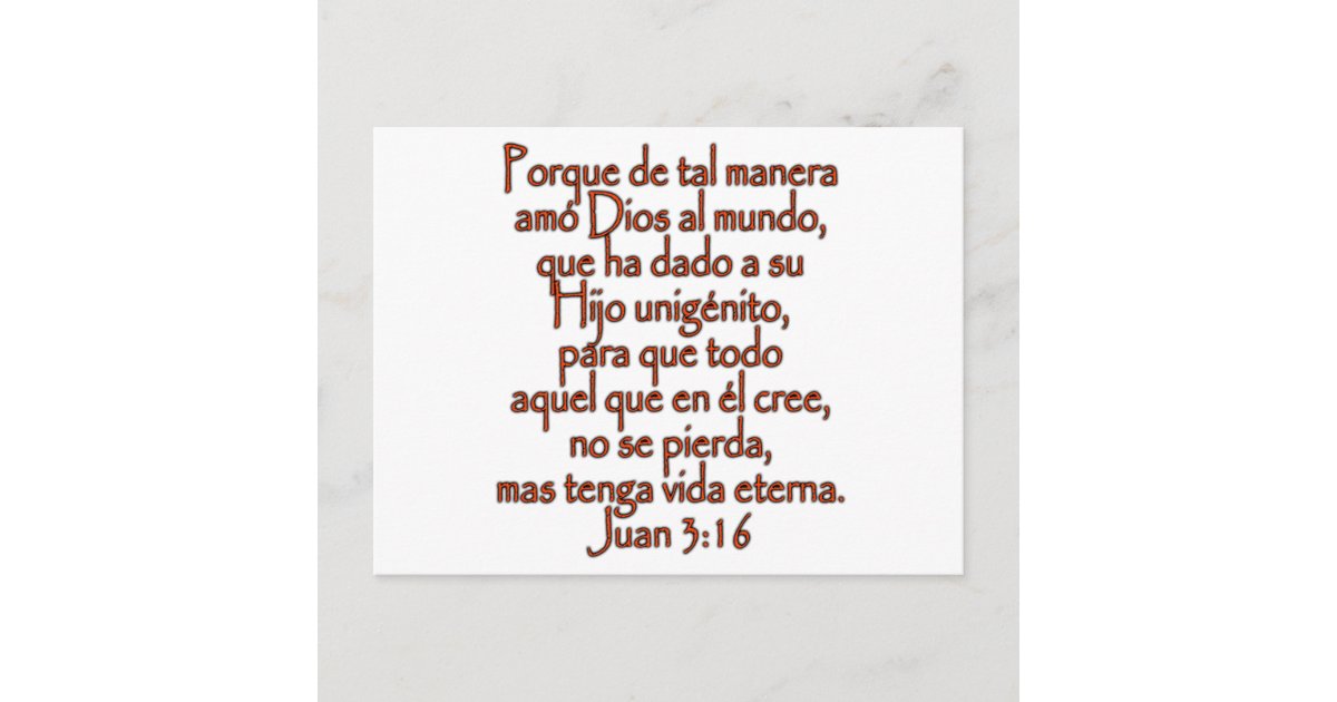 John 3:16 Spanish Postcard | Zazzle