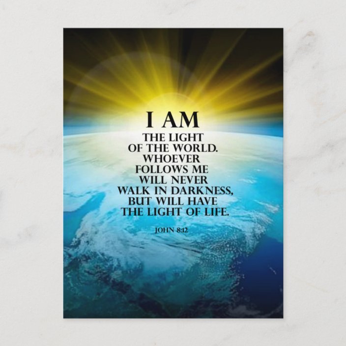 John 8:12 postcard | Zazzle.com