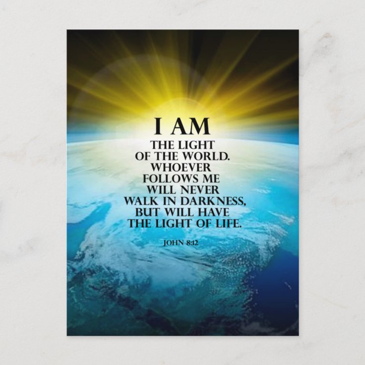 John 8:12 postcard | Zazzle
