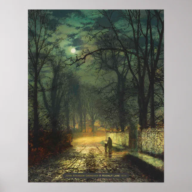 John Atkinson Grimshaw A moonlit lane 1874 CC0325 Poster | Zazzle