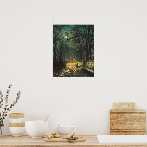 John Atkinson Grimshaw A moonlit lane 1874 CC0325 Poster | Zazzle
