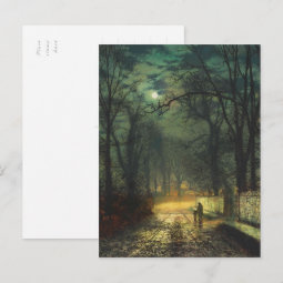 John Atkinson Grimshaw A moonlit lane 1874 Postcard | Zazzle