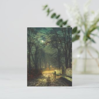 John Atkinson Grimshaw A moonlit lane 1874 Postcard | Zazzle