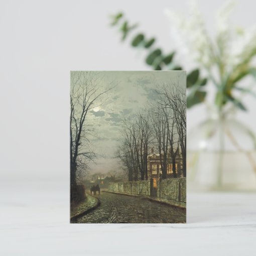 John Atkinson Grimshaw- A Wintry Moon Postcard | Zazzle