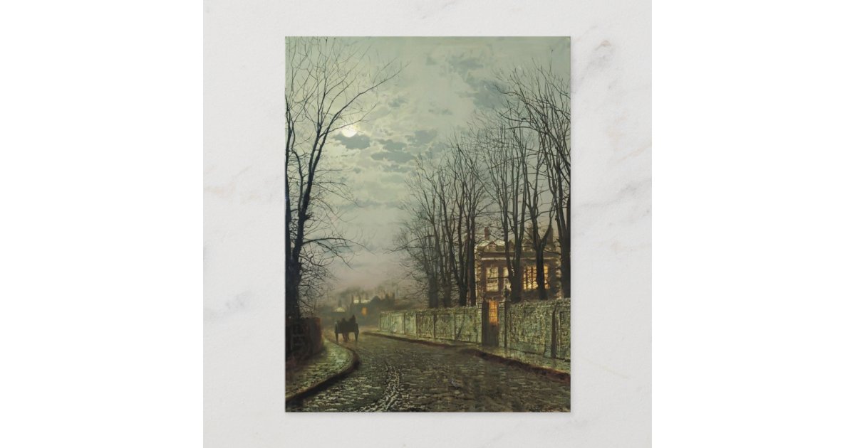 John Atkinson Grimshaw- A Wintry Moon Postcard | Zazzle