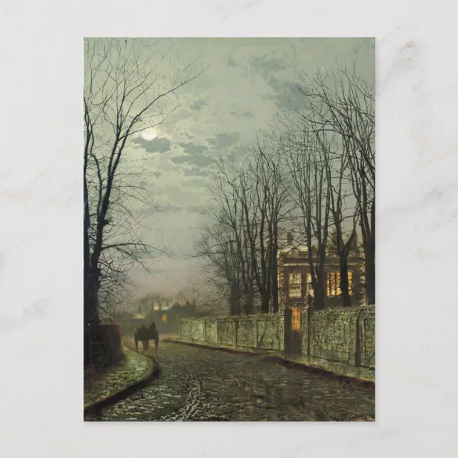 John Atkinson Grimshaw- A Wintry Moon Postcard | Zazzle