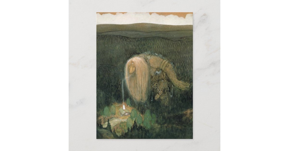 John Bauer - A forest troll Postcard | Zazzle