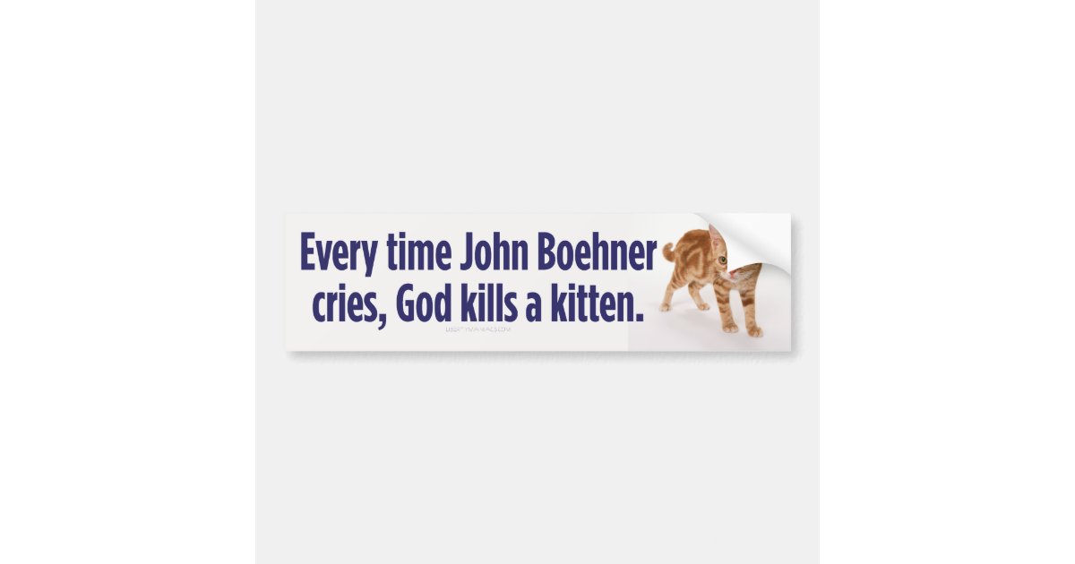 John Boehner Cries Bumper Sticker | Zazzle