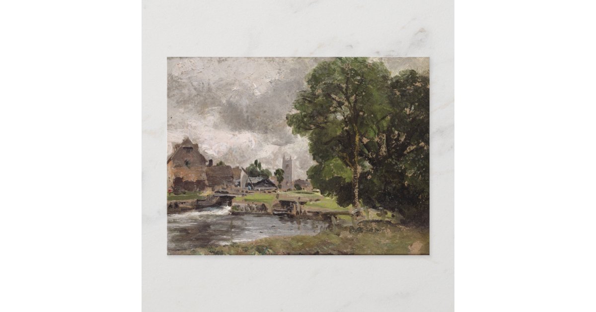 John Constable | Dedham Lock and Mill Postcard | Zazzle
