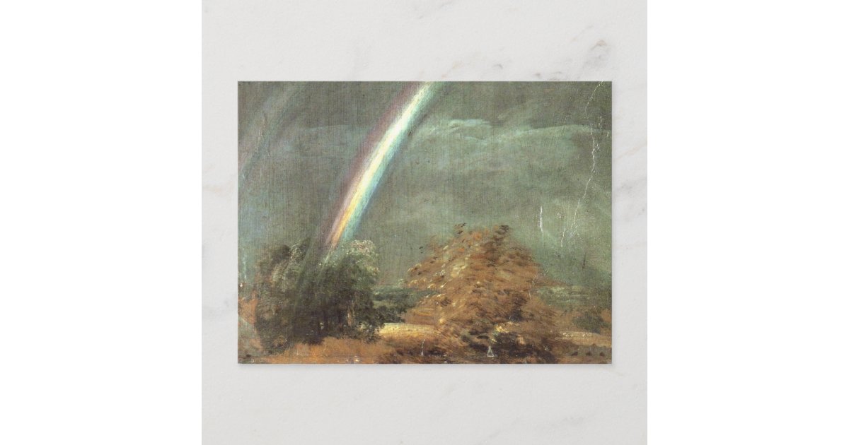 John Constable - Landscape with double Rainbow Postcard | Zazzle