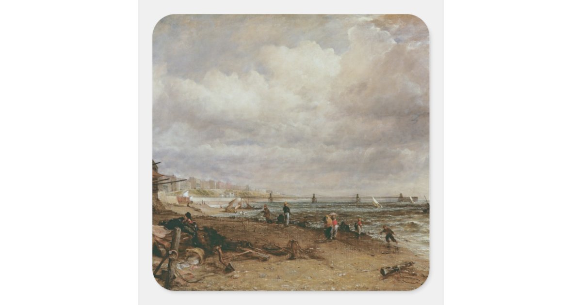 John Constable | Marine Parade and Old Chain Pier, Square Sticker | Zazzle