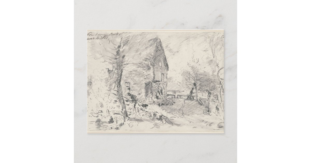 John Constable | Watermill at Newbury (pencil) Postcard | Zazzle