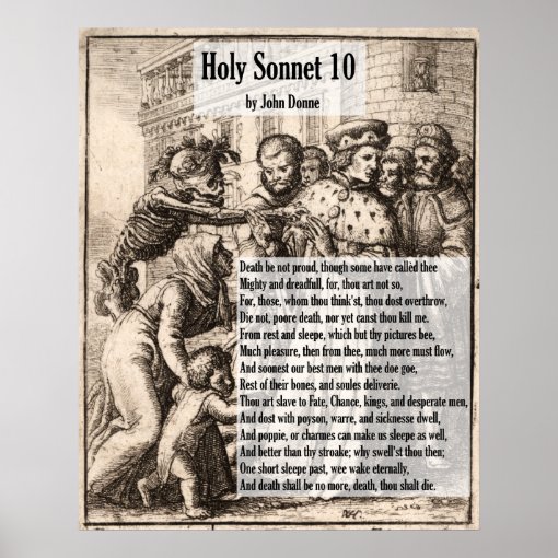 John Donne Death, Be Not Proud/Holy Sonnet 10 Poster | Zazzle