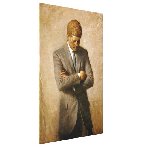 John F Kennedy Official Portrait by Aaron Shikler Canvas Print | Zazzle