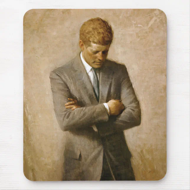 John F Kennedy Official Portrait by Aaron Shikler Mouse Pad | Zazzle