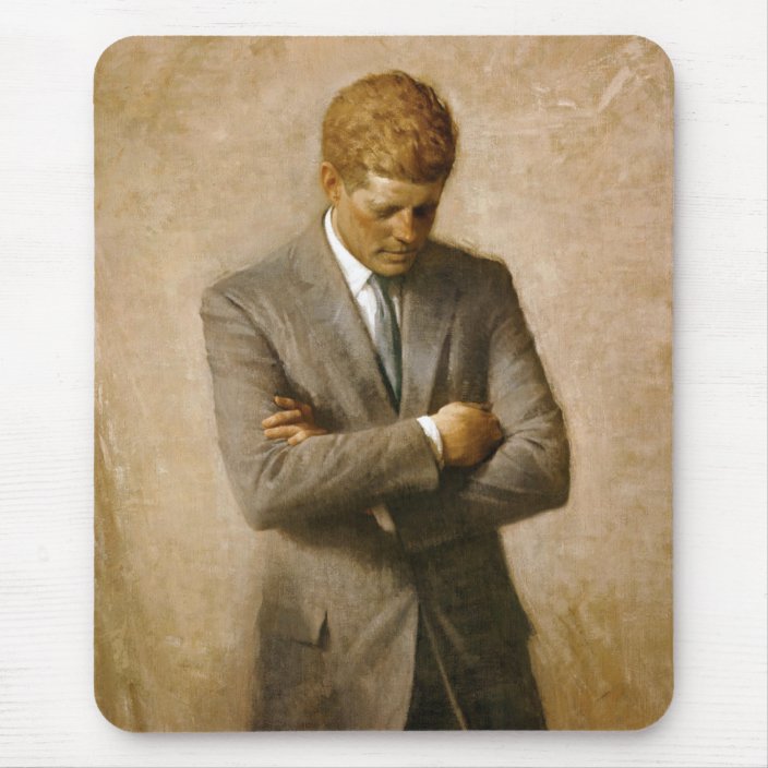 John F Kennedy Official Portrait by Aaron Shikler Mouse Pad | Zazzle.com